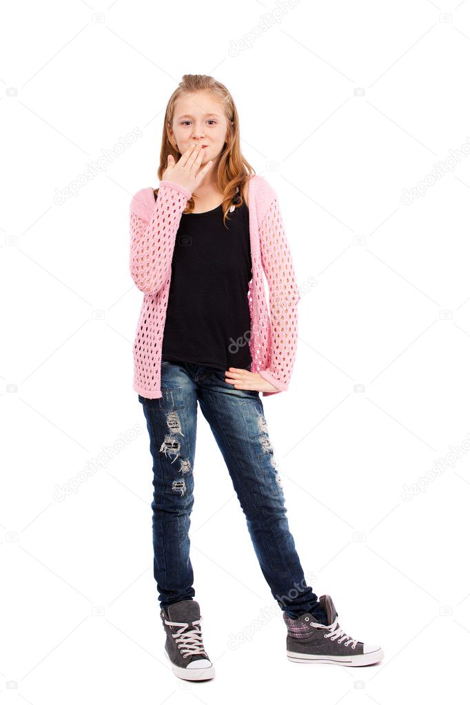 Girl isolated on white background Stock Photo by ©Xalanx 8328116