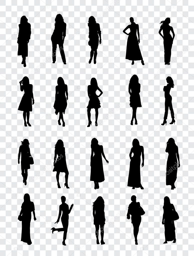 High quality posing silhouettes. Vector illustration Stock Vector by ...