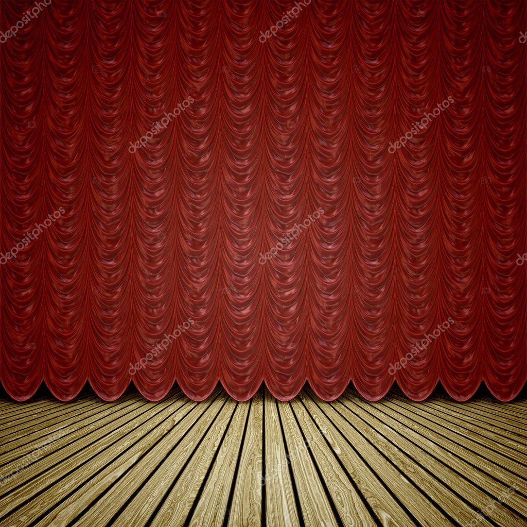 Stage red curtain Stock Photo by ©magann 8881421