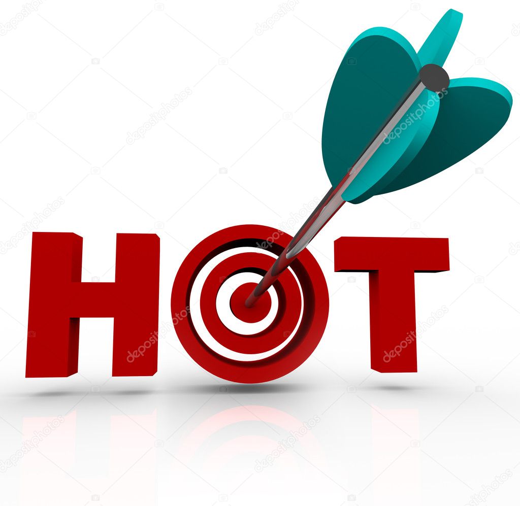 Target What's Hot Arrow in Bulls-Eye Word — Stock Photo © iqoncept #9687277
