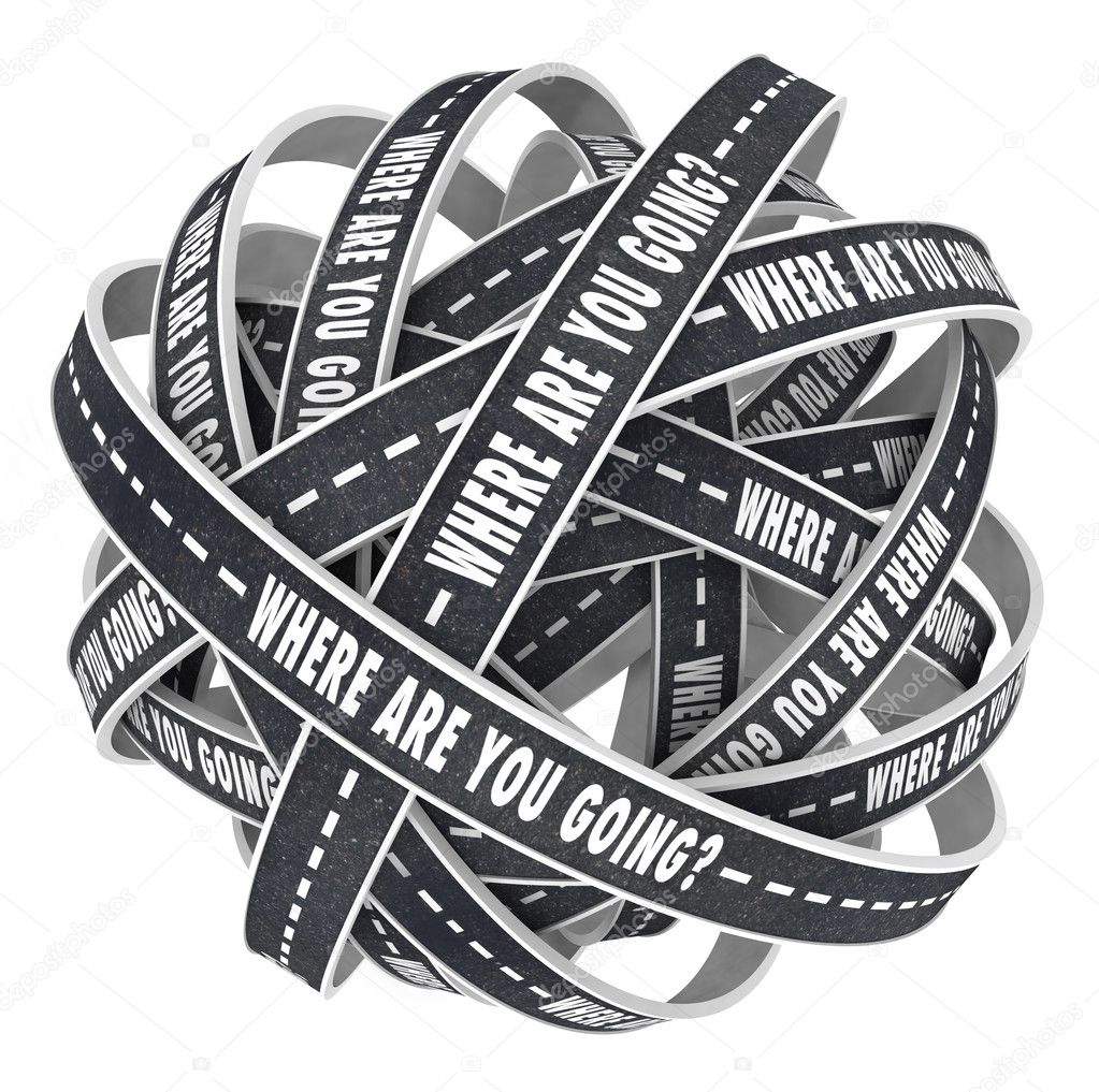 Where Are You Going Directionless Roads Uncertainty — Stock Photo ...