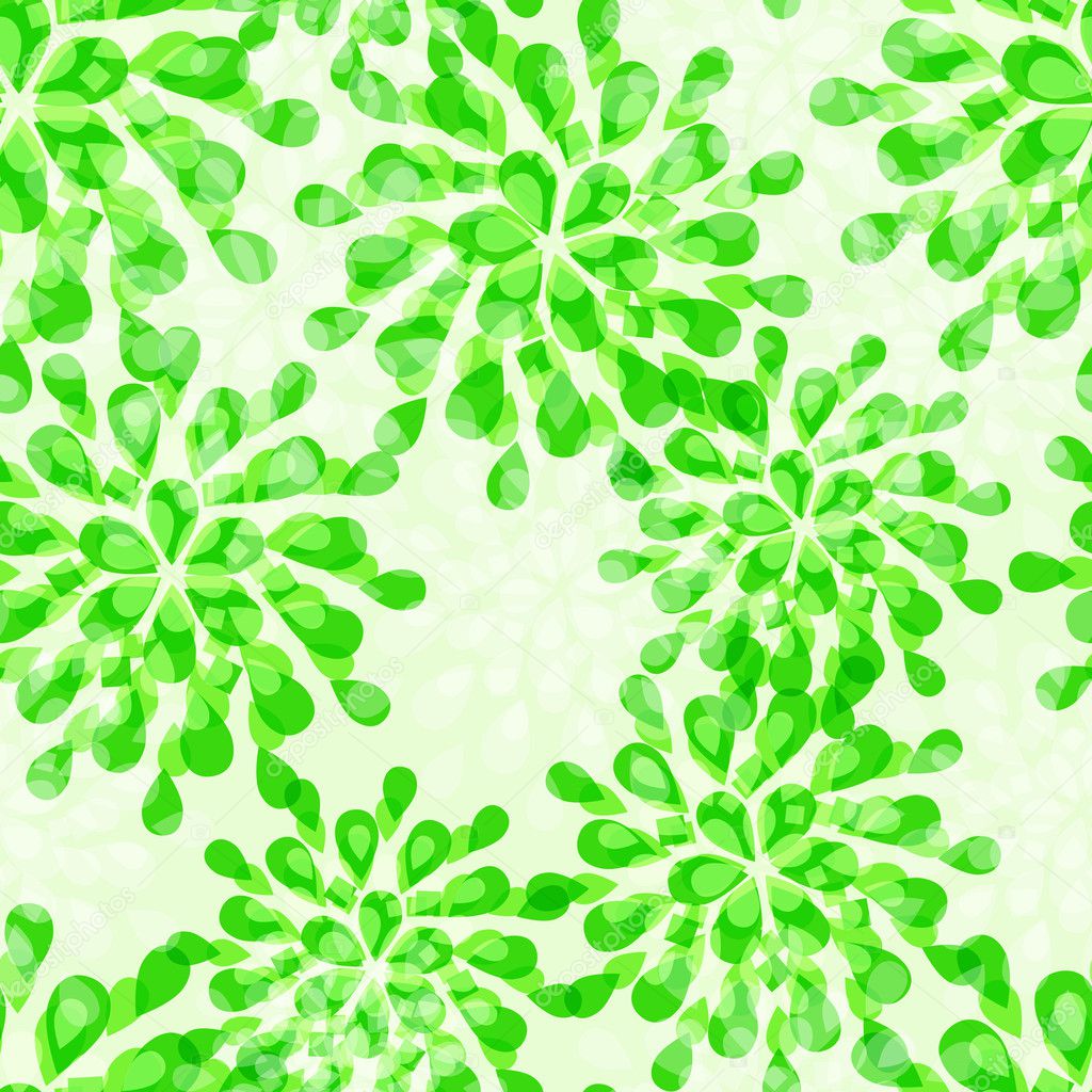 Green Floral Seamless Pattern — Stock Vector © nikifiva #10227271