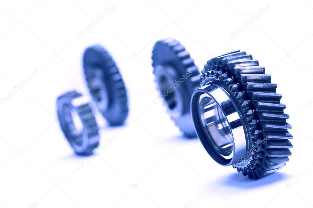 Gear wheels system over white background Stock Photo by ©BrunoWeltmann ...
