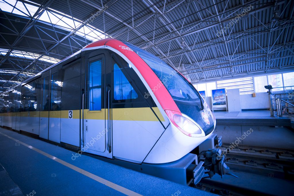 Train,stop in the railway station shanghai china. — Stock Photo ...