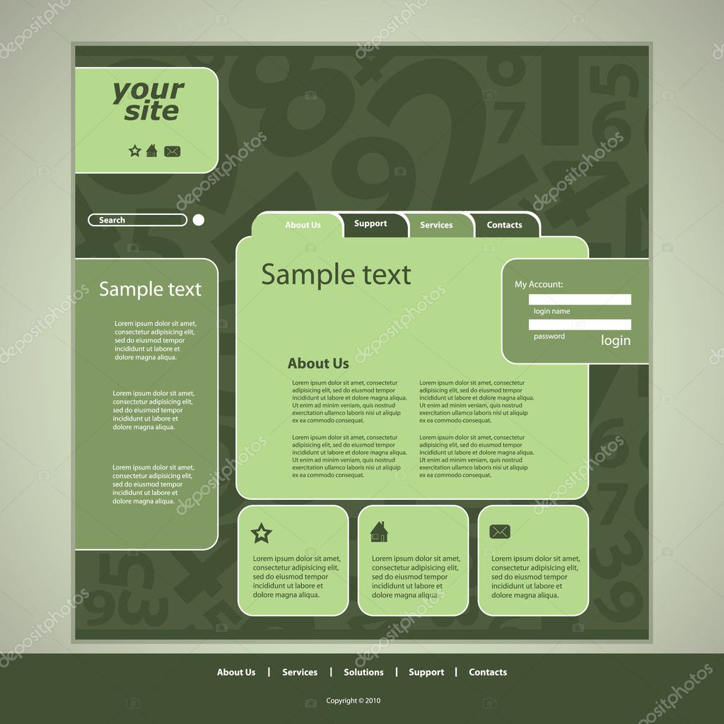 Website Template Vector Stock Vector by ©bagotaj 8038859