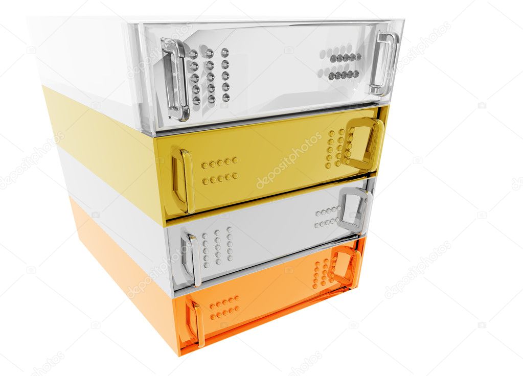 Gold Silber Bronze Server Rack Hosting – Stockfoto © bobbigmac #9903654