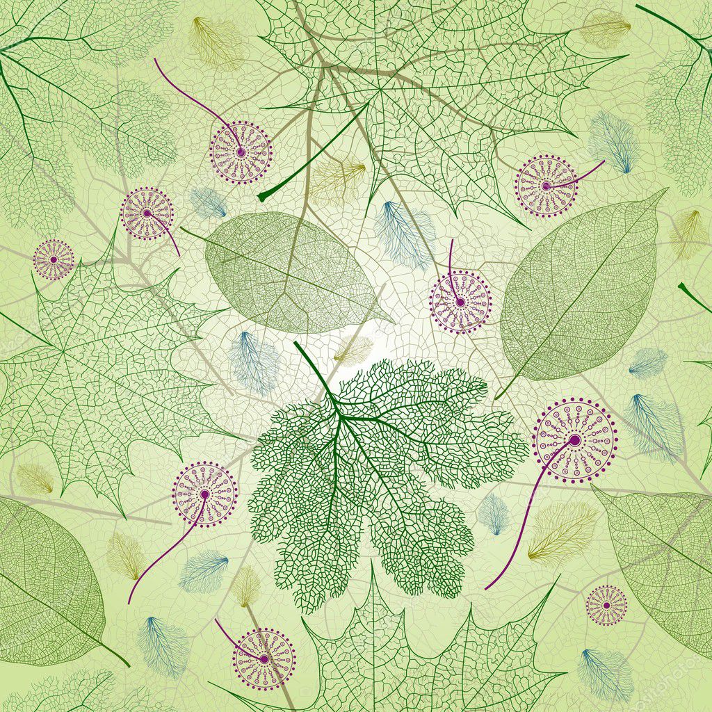 Green leaves seamless pattern Stock Vector by ©juliet 8043410