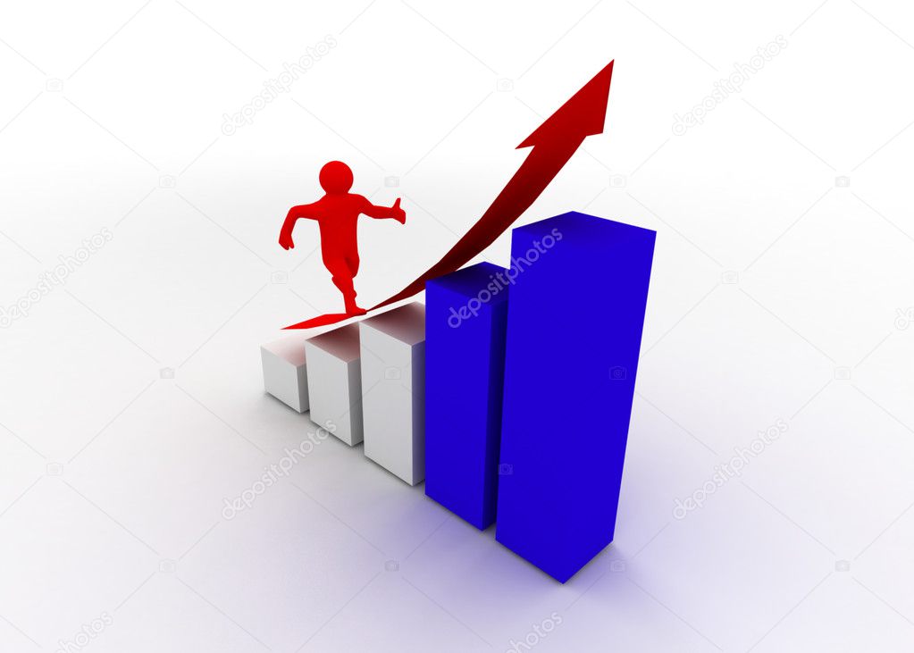 Business graph with man concept Stock Illustration by ©andreync #9654609