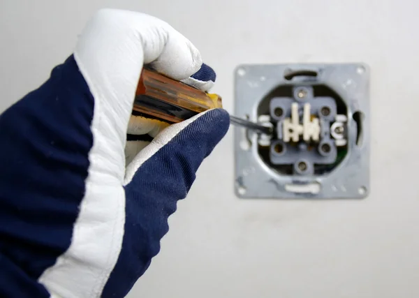 Screwing electrical wall socket Stock Photos, Royalty Free Screwing ...