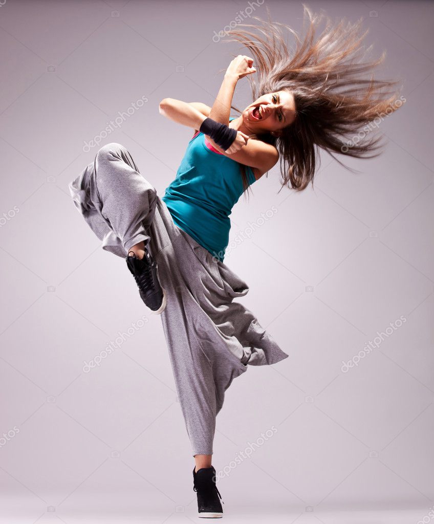 Headbanging woman dancer screaming — Stock Photo © feedough #10576693