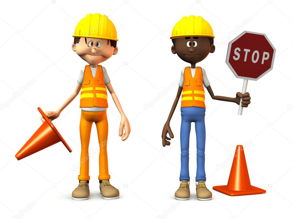 Cartoon road workers | Cartoon road workers. — Stock Photo © sarah5 ...