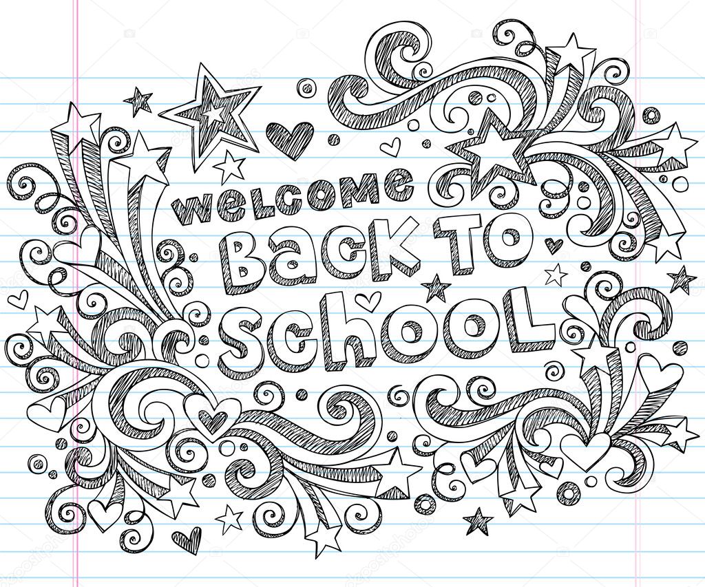 Back to School Sketchy Doodles Vector Design Elements Stock Vector ...