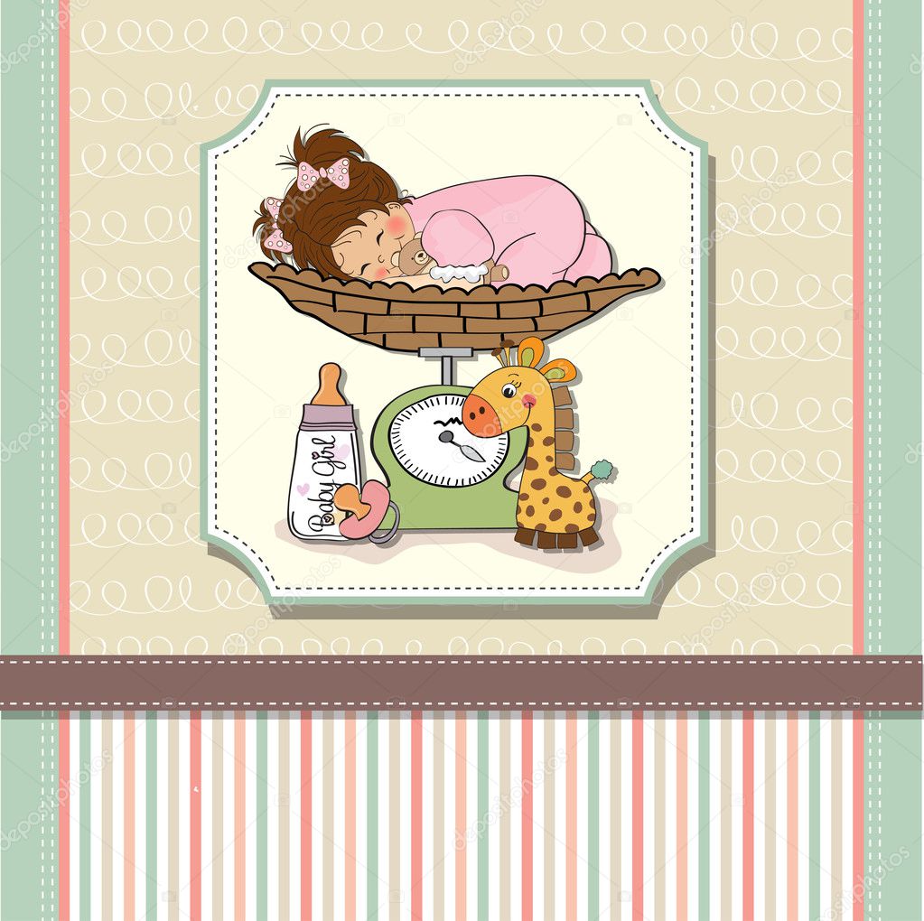 New baby girl on scale Stock Illustration by ©ClaudiaBalasoiu #10723512