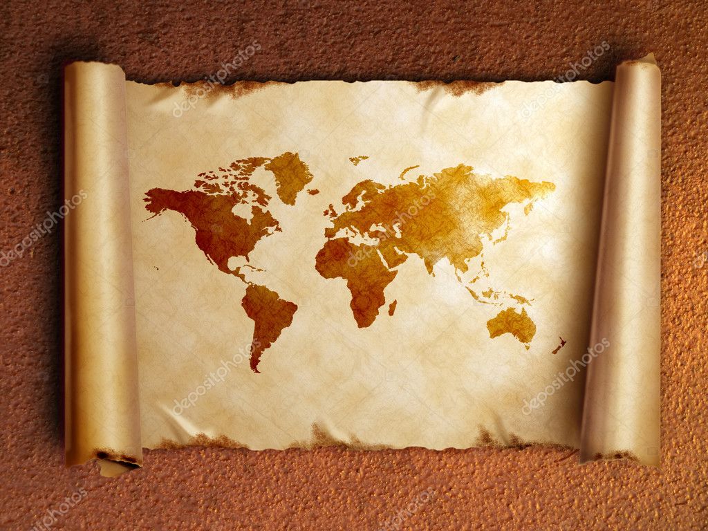 Ancient scroll map with curled edges — Stock Photo © aelita #8476176 Ancient scroll map with curled edges — Stock Photo © aelita #8476176