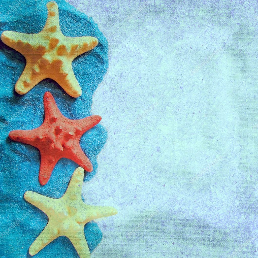 The square background with starfish — Stock Photo © aelita #9639887