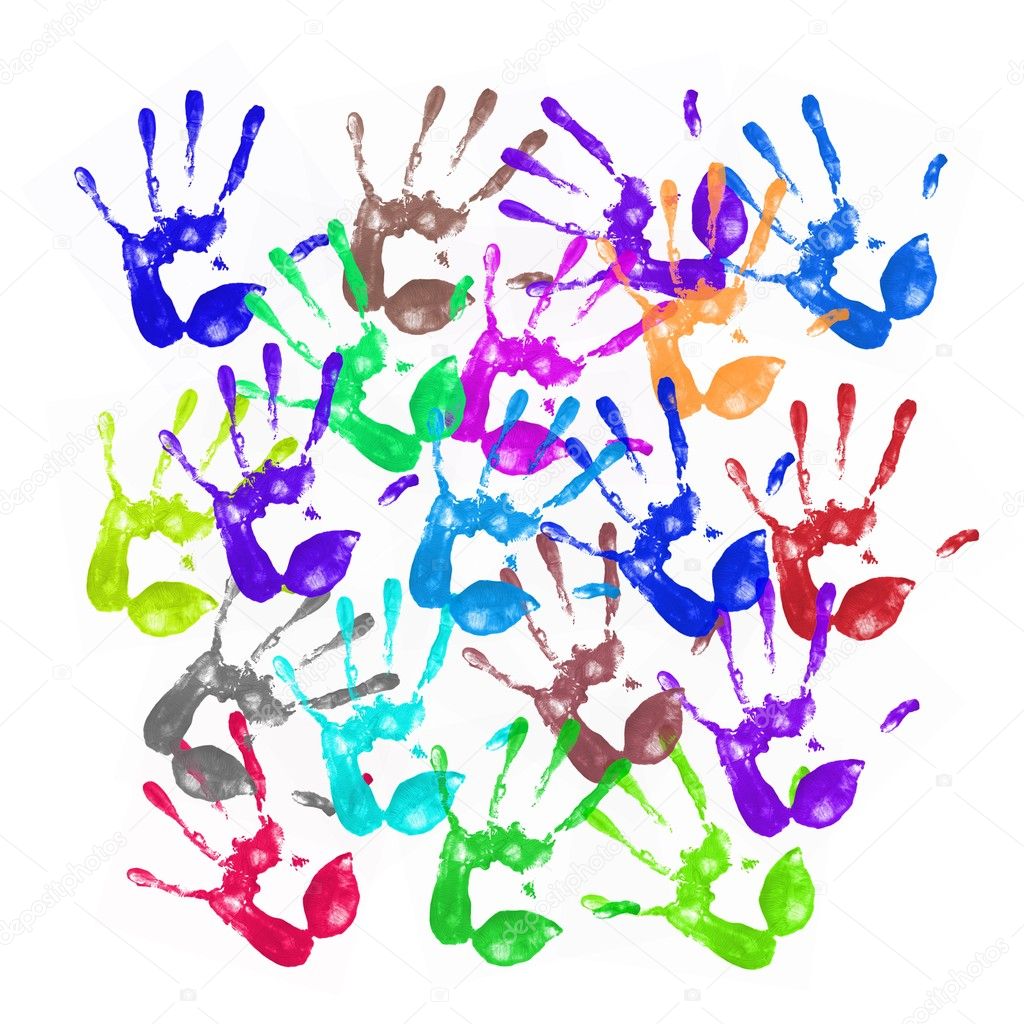Painted handprints Stock Photo by ©Viviamo 9843154
