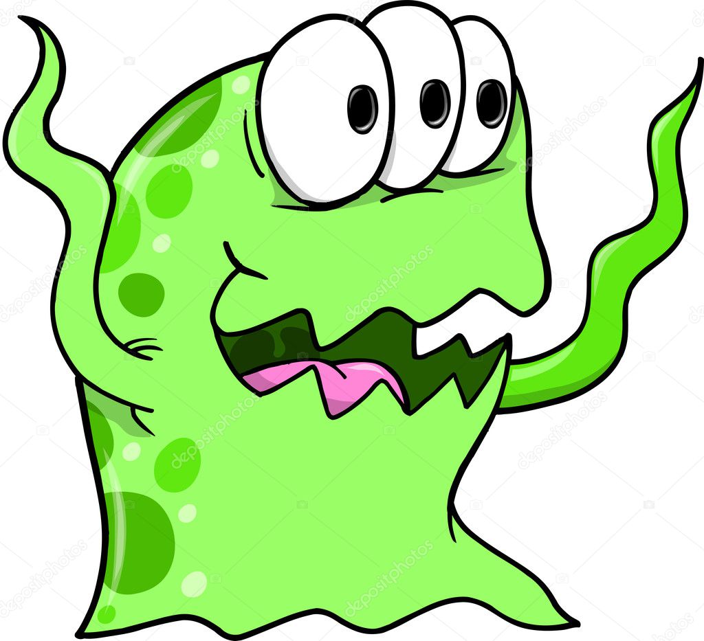 Cute Green Happy Alien Monster Vector — Stock Vector © MisterElements ...