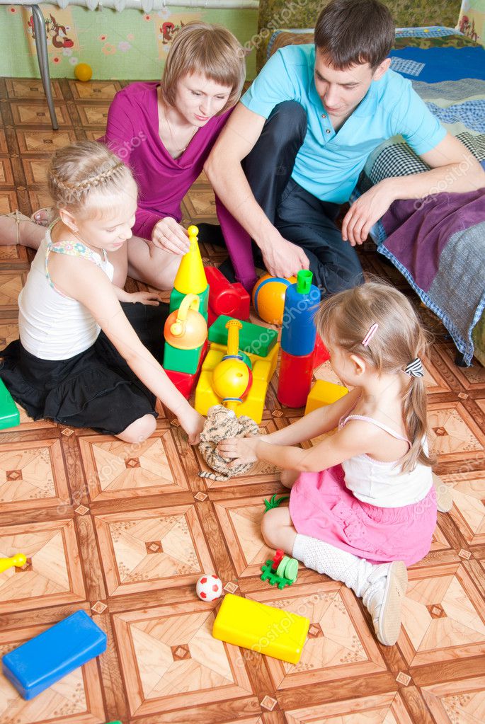 Children play with their parents — Stock Photo © Genika #8343993