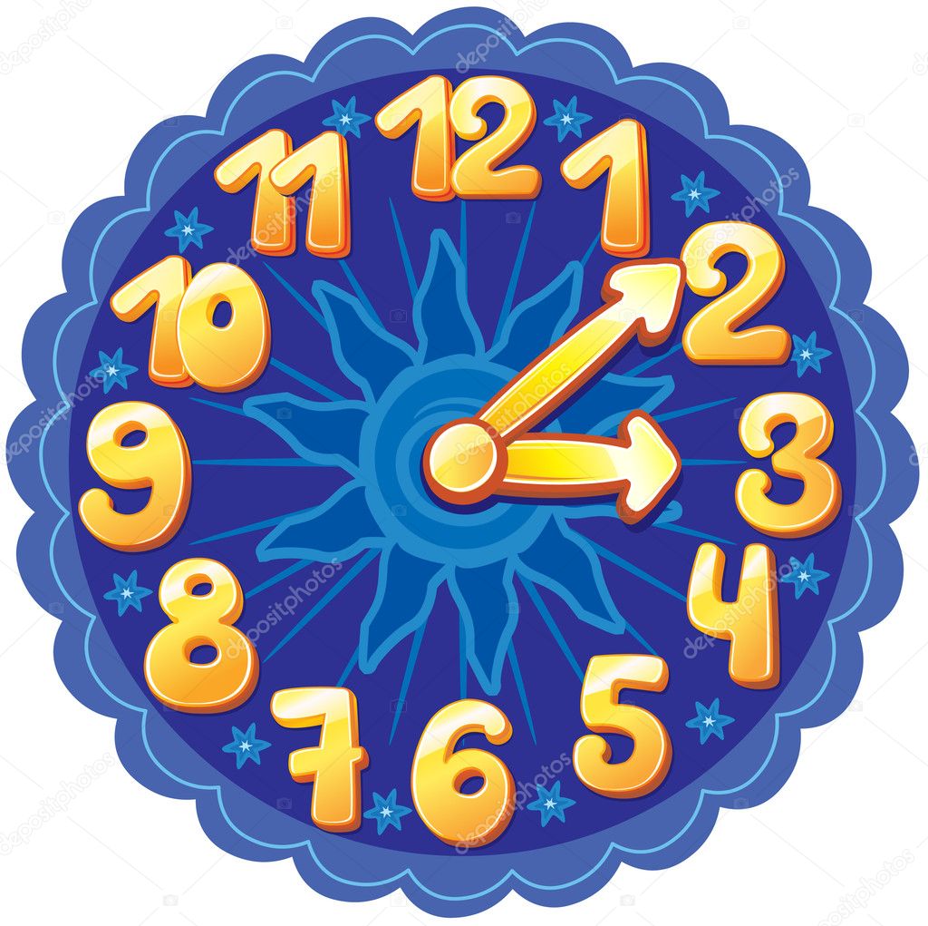 Funny cartoon clock for kids — Stock Vector © wikki33 #9978688