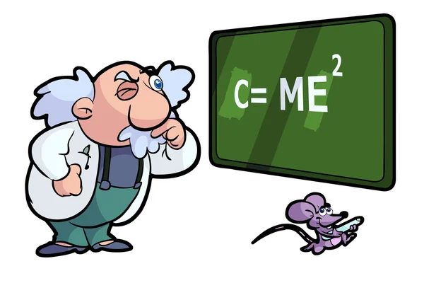 Vector Illustration Cartoon Professor Connecting Wires Stock Vector ...