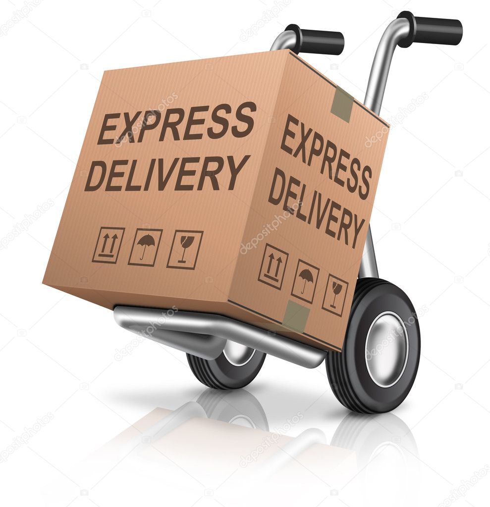 Express delivery cardboard box Stock Photo by ©kikkerdirk 10100991