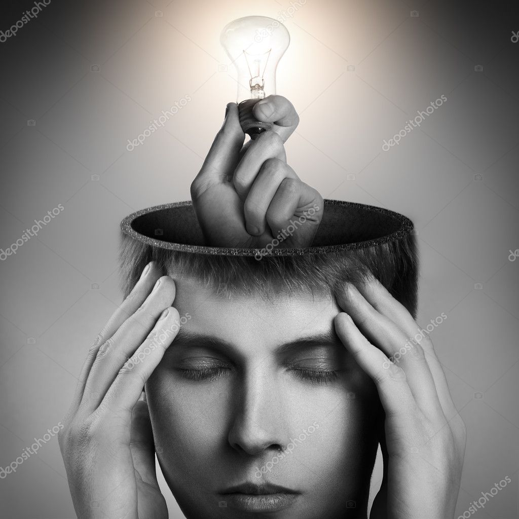 Conceptual image of a open minded man Stock Photo by ©yuriyzhuravov 9193324