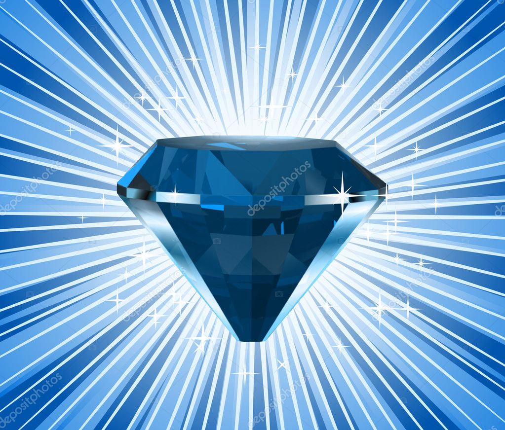 Diamond on a blue background. Vector Stock Vector Image by ©emaria #9887088