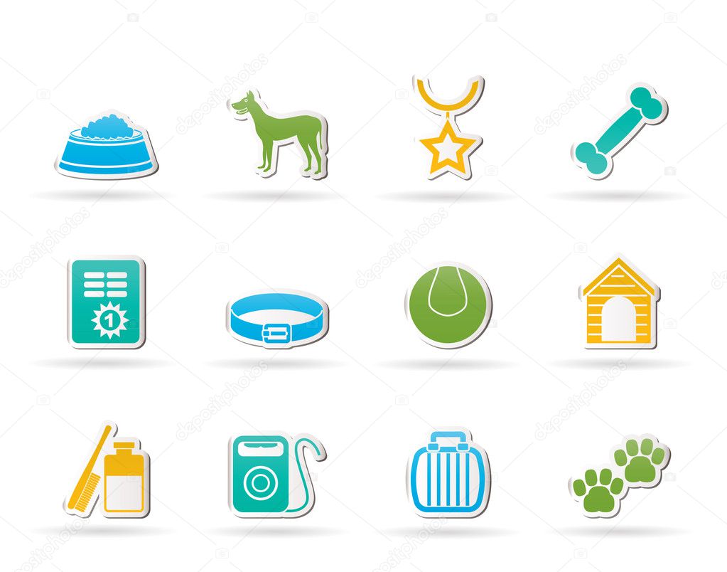 Dog accessory and symbols icons Stock Vector by ©stoyanh 8451127