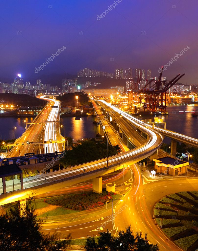Cargo Terminal and highway Stock Photo by ©leungchopan 9525866