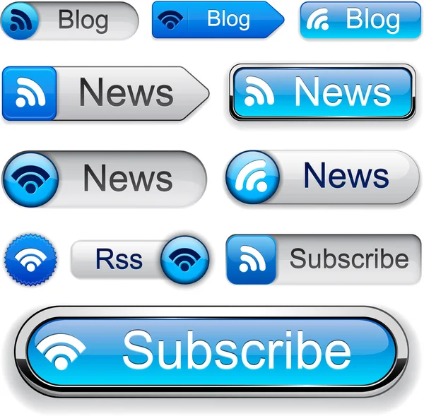 Rss high-detailed modern buttons. Stock Vector Image by ©Maxborovkov ...