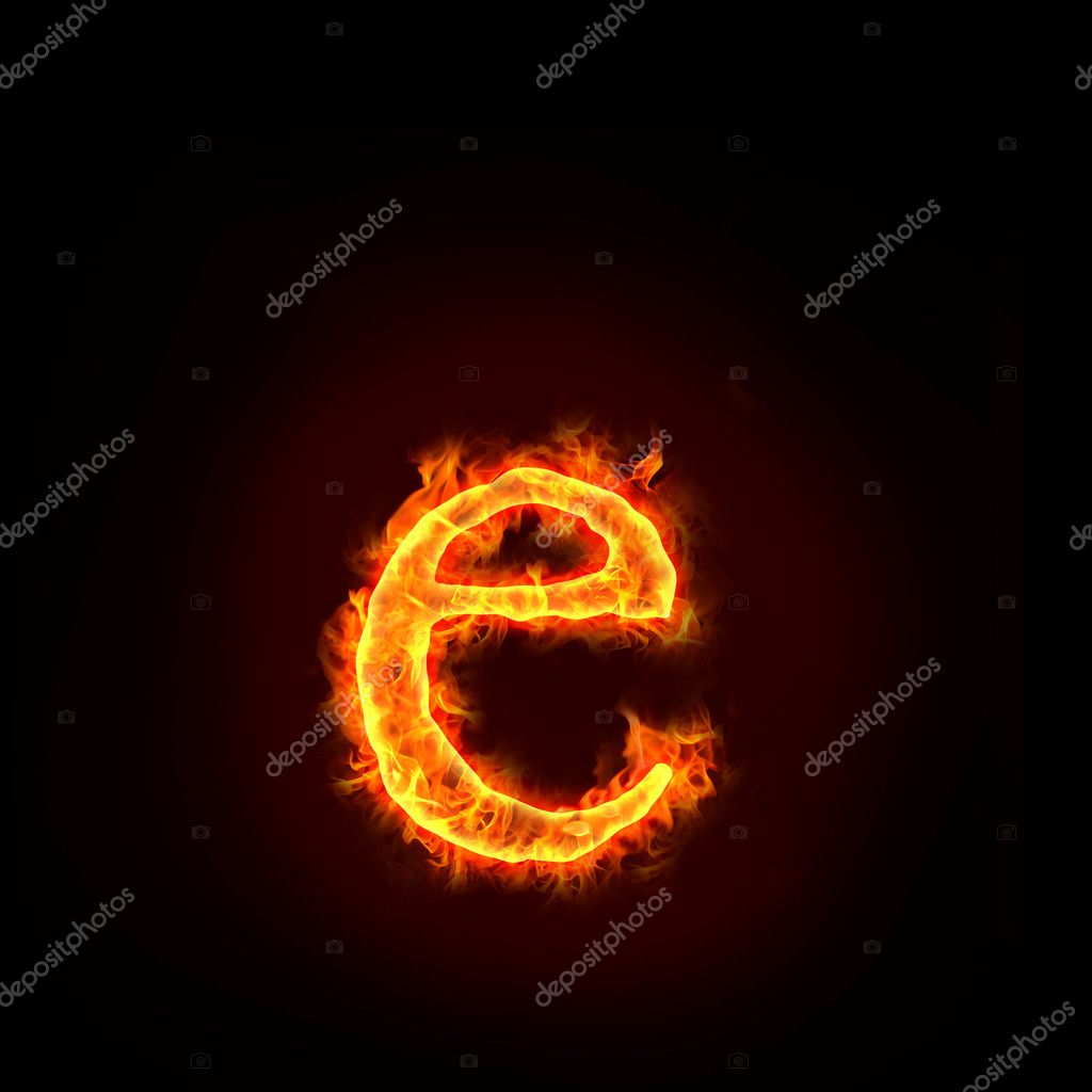 Fire alphabets, small letter e — Stock Photo © mtkang #8581150