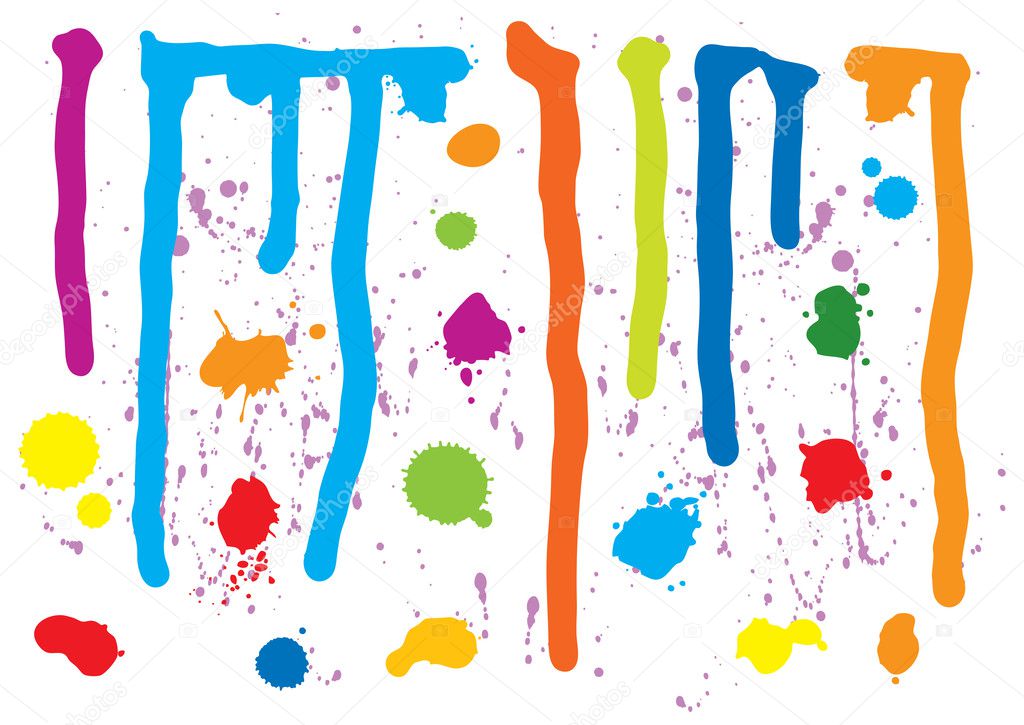 Colorful Paint Splatters — Stock Vector © U.P.images #9206815