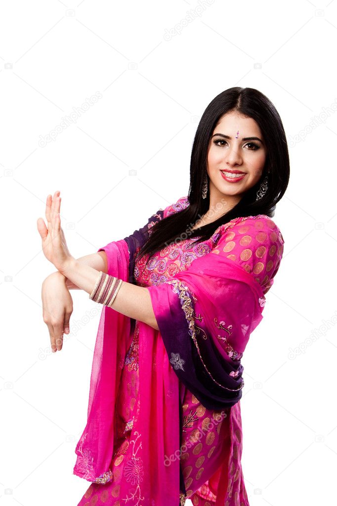 Happy smiling Indian Hindu woman Stock Photo by ©phakimata 9391512