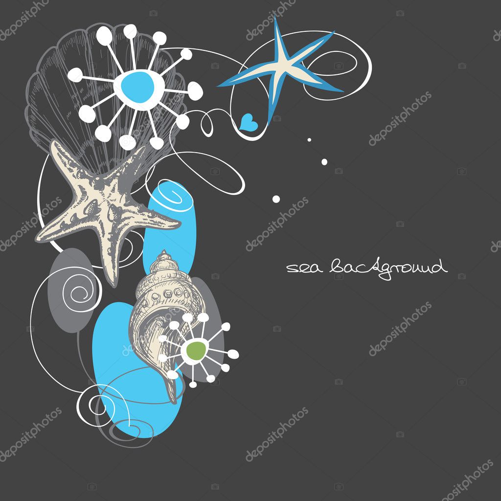 Sea background corner decoration Stock Vector by ©Danussa 10386796