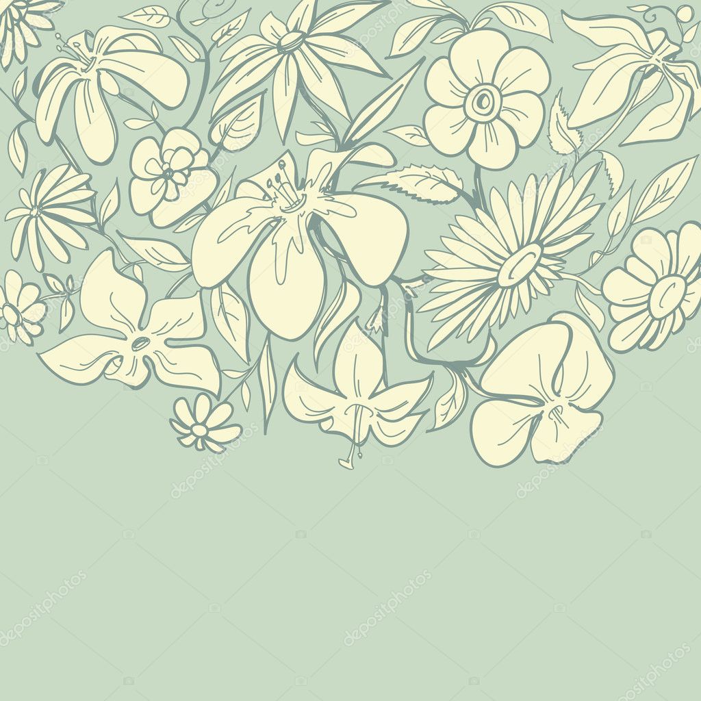 Vintage floral border — Stock Vector © Danussa #9220577