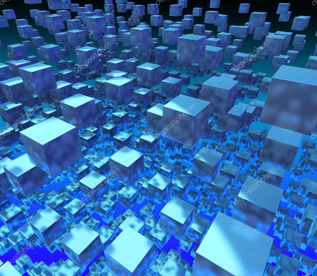 Abstract blue cubes — Stock Photo © VladisChern #7964282