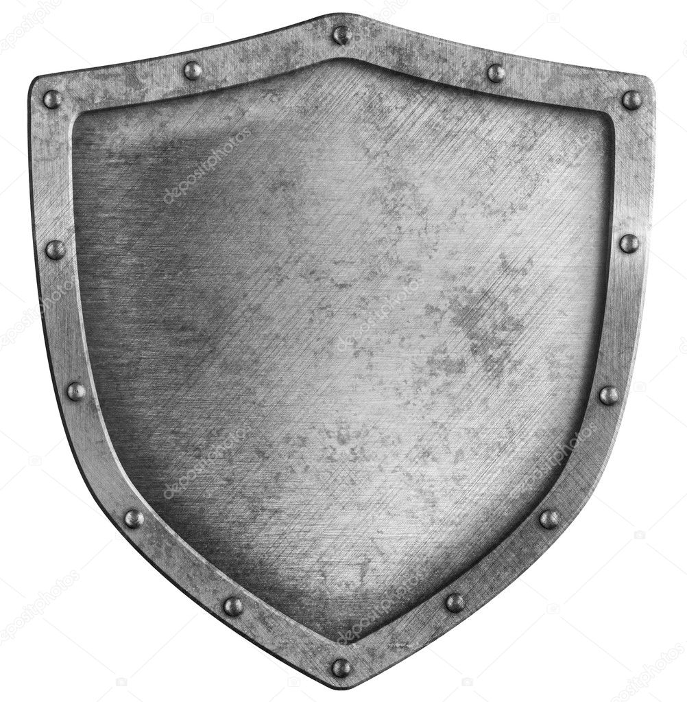 Aged metal shield isolated on white — Stock Photo © Andrey_Kuzmin #9950633