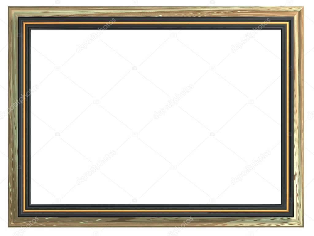 Rectangular frame for the paintings and photographs, isolated on white ...