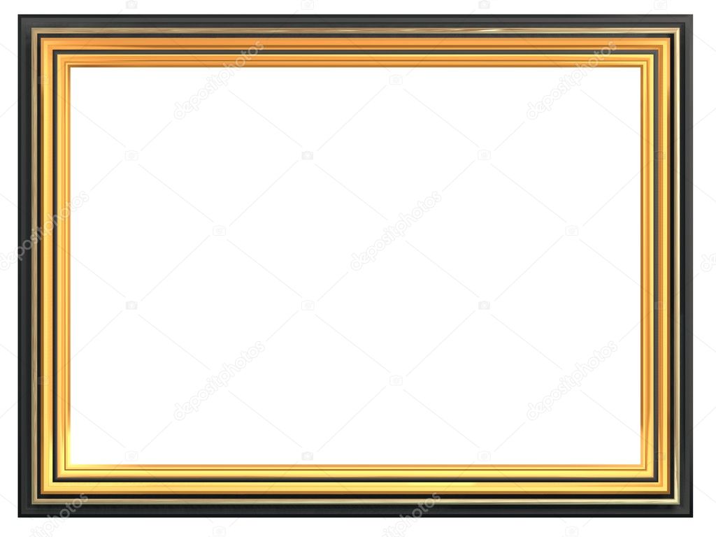 Rectangular frame for the paintings and photographs, isolated on white ...