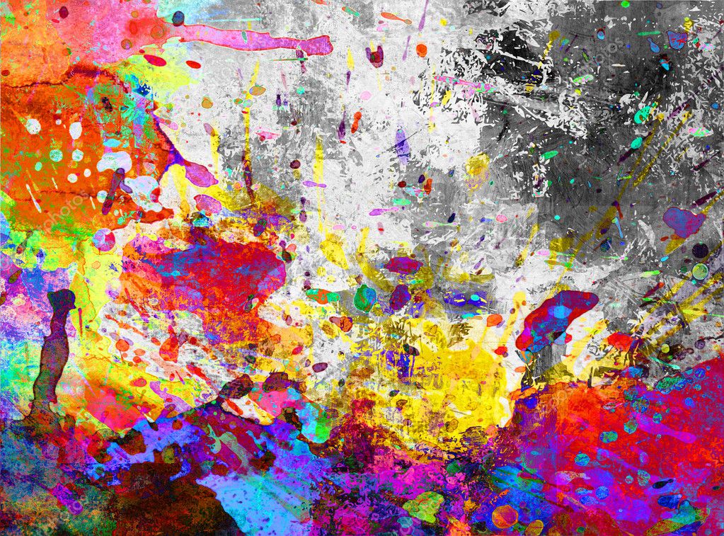 Colorful paint splash grunge Stock Photo by ©Mobilee 8311115
