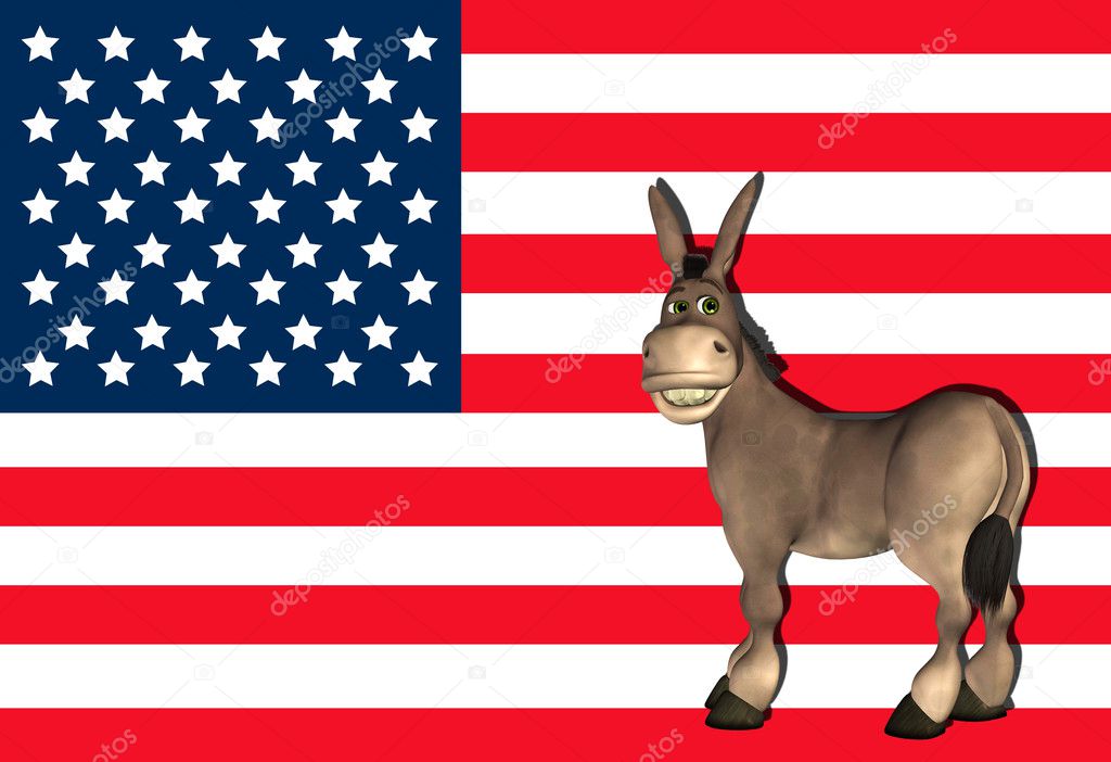 Democrat donkey with american flag — Stock Photo © Chastity #8955823