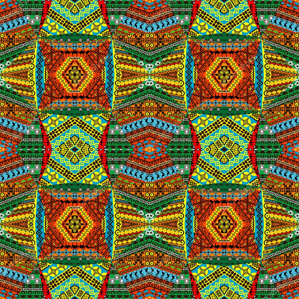 Collage made of African motifs, textile patchworks Stock Vector Image ...