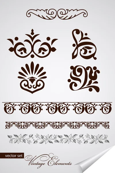 Vector set of vintage elements — Stock Vector © VaskaSM #8465834