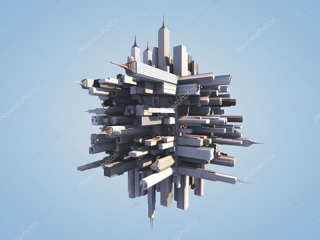 3d city shape with buildings Stock Photo by ©Iznogood 9826735