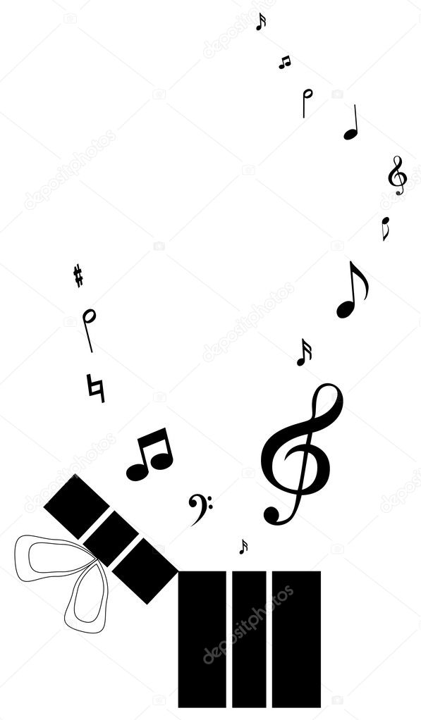Music notes gift box Stock Vector Image by ©MeinaLiao #9991436