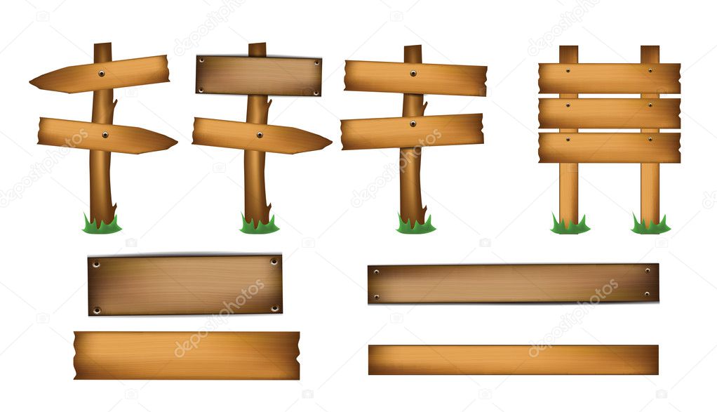 Wood Design Elements Stock Vector by ©bigfatnapoleon 8883535