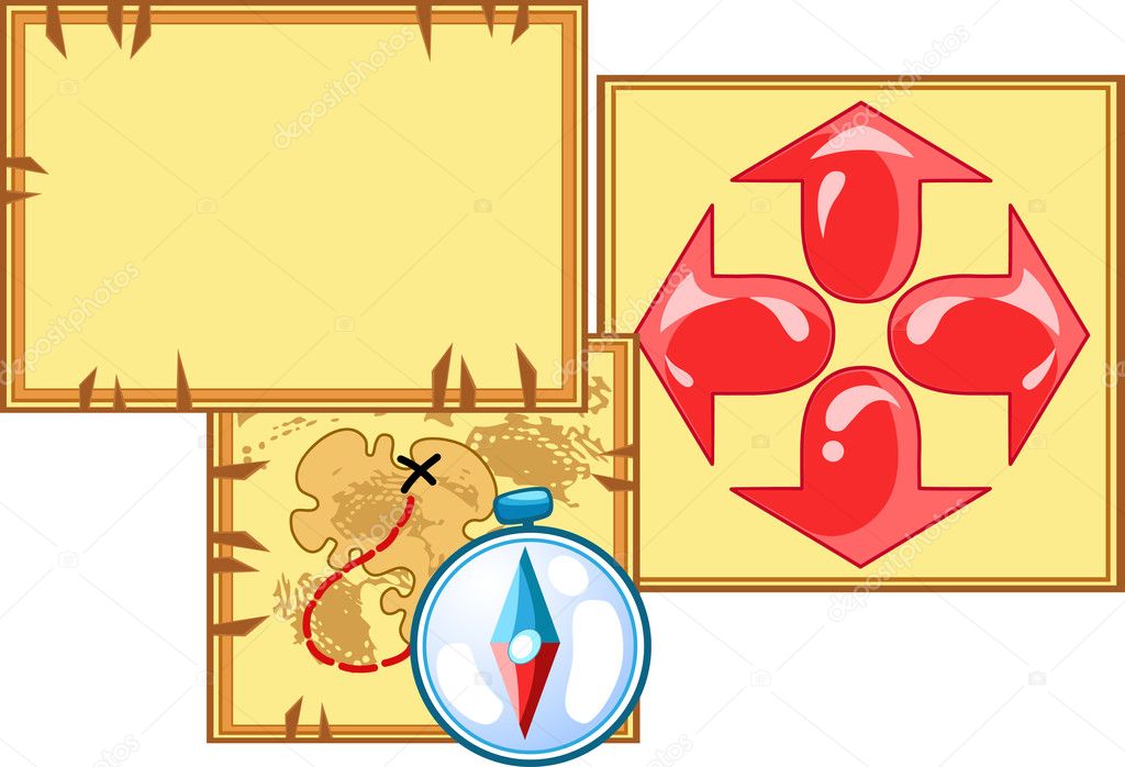 Map and compass Stock Vector by ©Verzhy 10376157