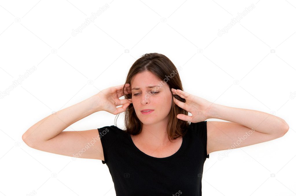 Woman with hands on the head Stock Photo by ©ilolab 9269141