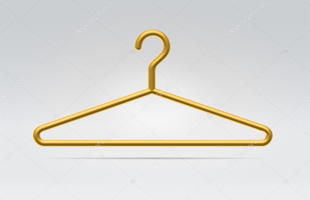 Golden polished realistic fashion clothes hanger icon — Stock Vector ...
