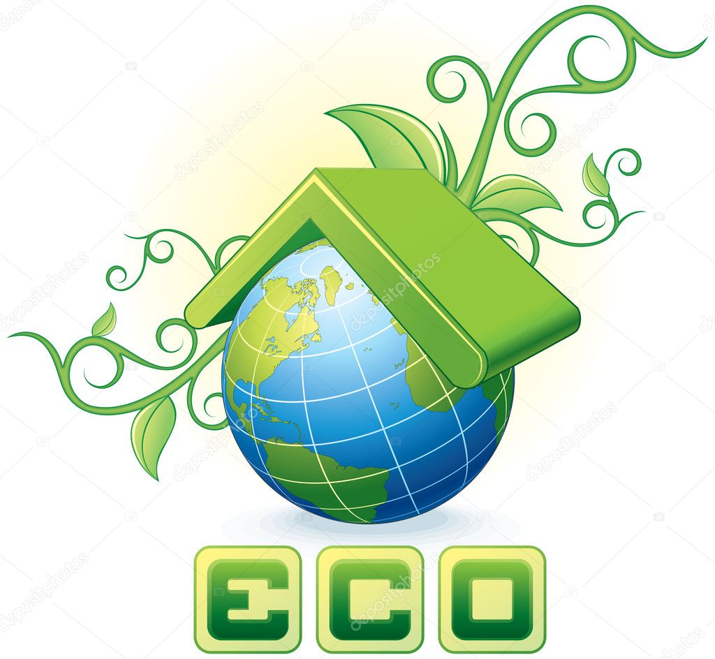 Green World — Stock Vector © PILart #8438508